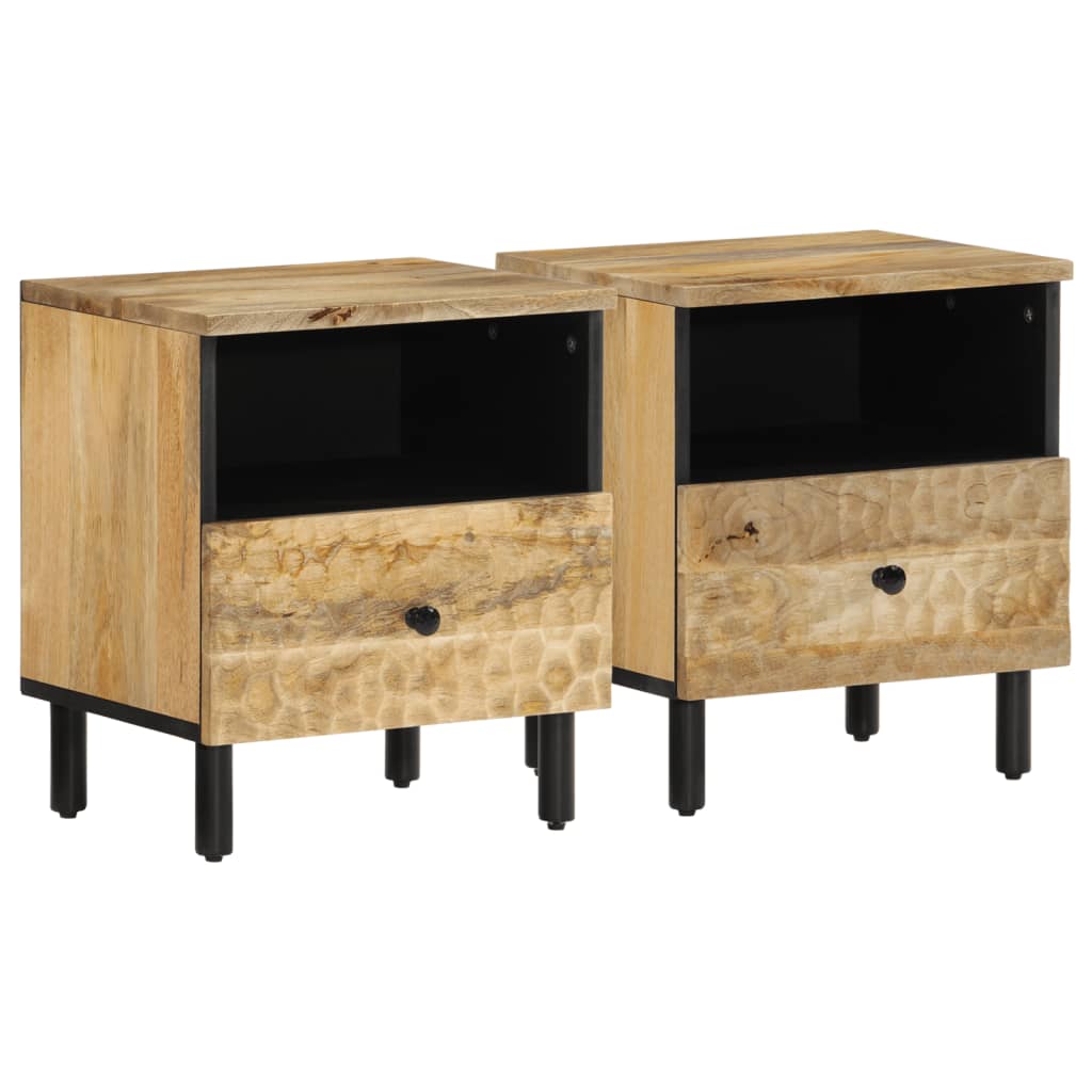 Tables de chevet 2 pcs 40x33x46 cm Bois de manguier solide | Leroy Merlin