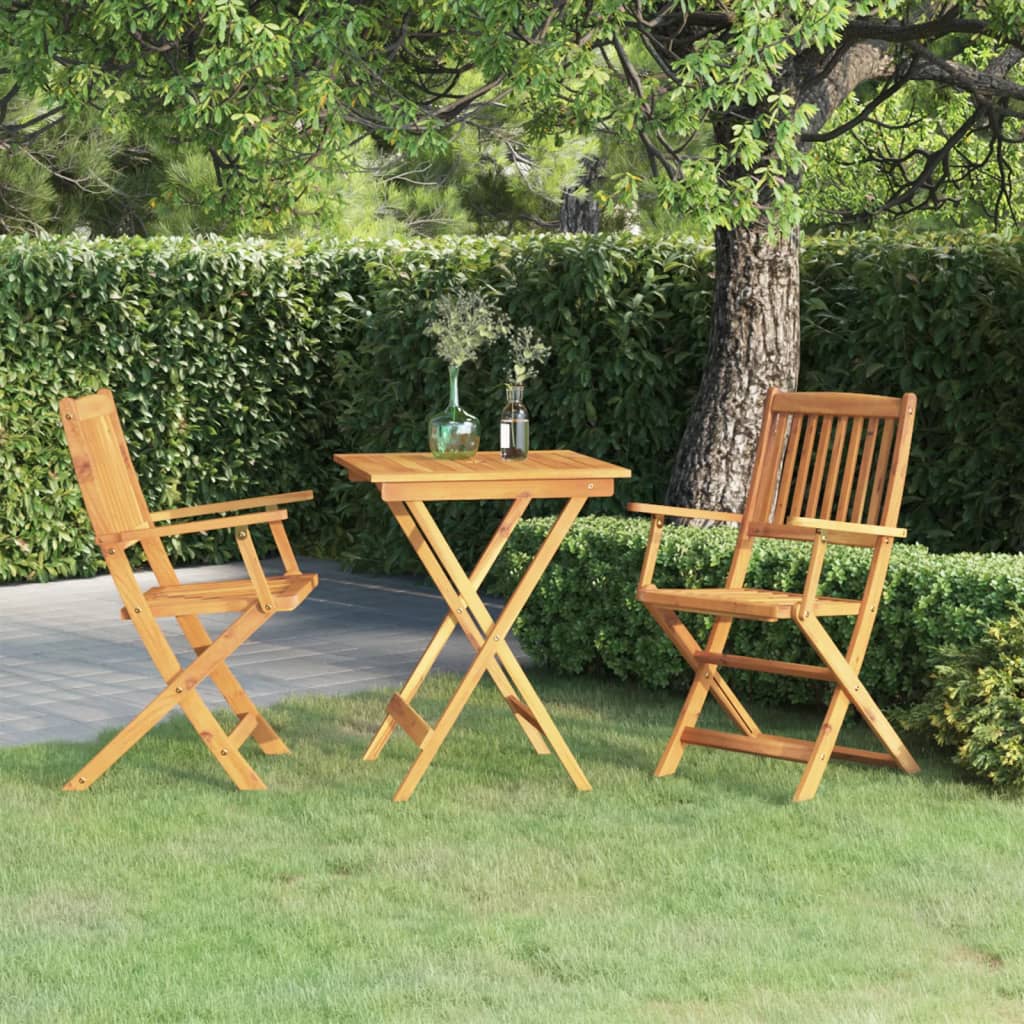 Mobilier à d?ner de jardin pliable 3 pcs Bois d'acacia solide | Leroy Merlin