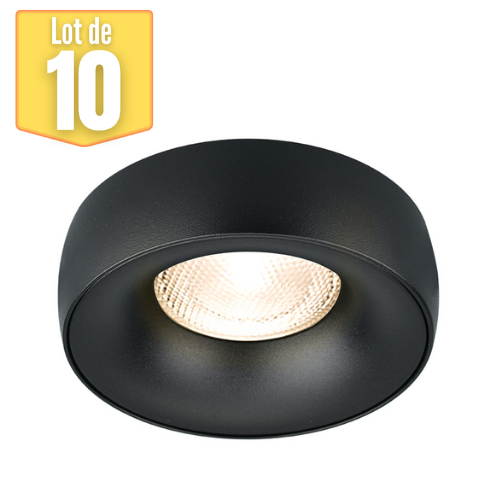 Lot de 10 spots LED ALPHA noir GU5.3/GU10 rond saillie IP20 | Leroy Merlin