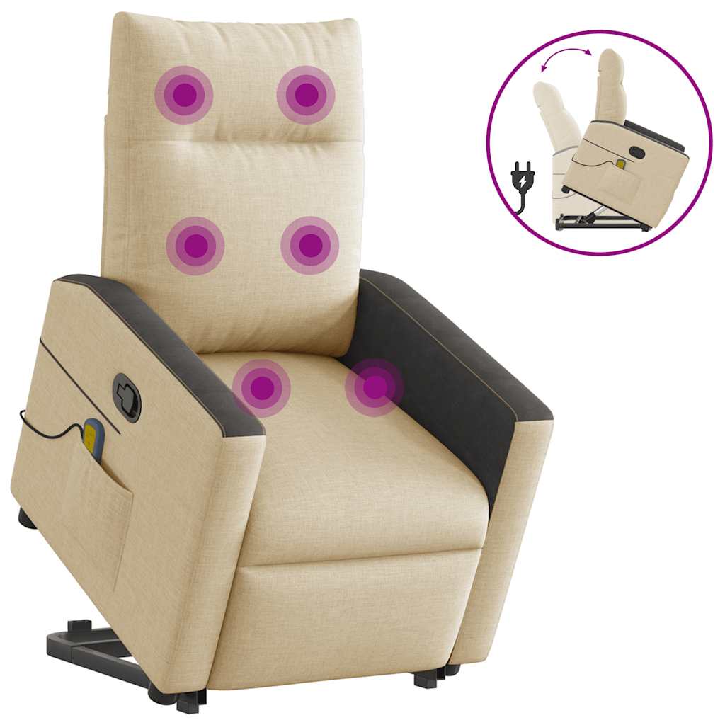 Fauteuil inclinable de massage Crème Tissu | Leroy Merlin