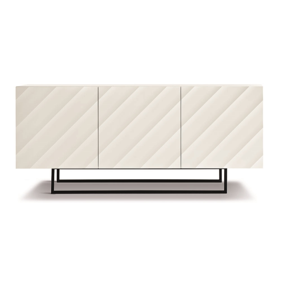 Madia 3 ante in legno 180 cm Bianco piedini sagomati - KALLA | Leroy Merlin