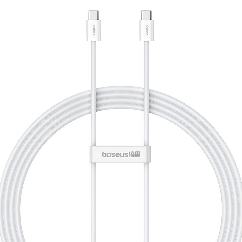 Cable de datos USB C a USB C Baseus Superior 2 m 30 W Blanco | Leroy Merlin