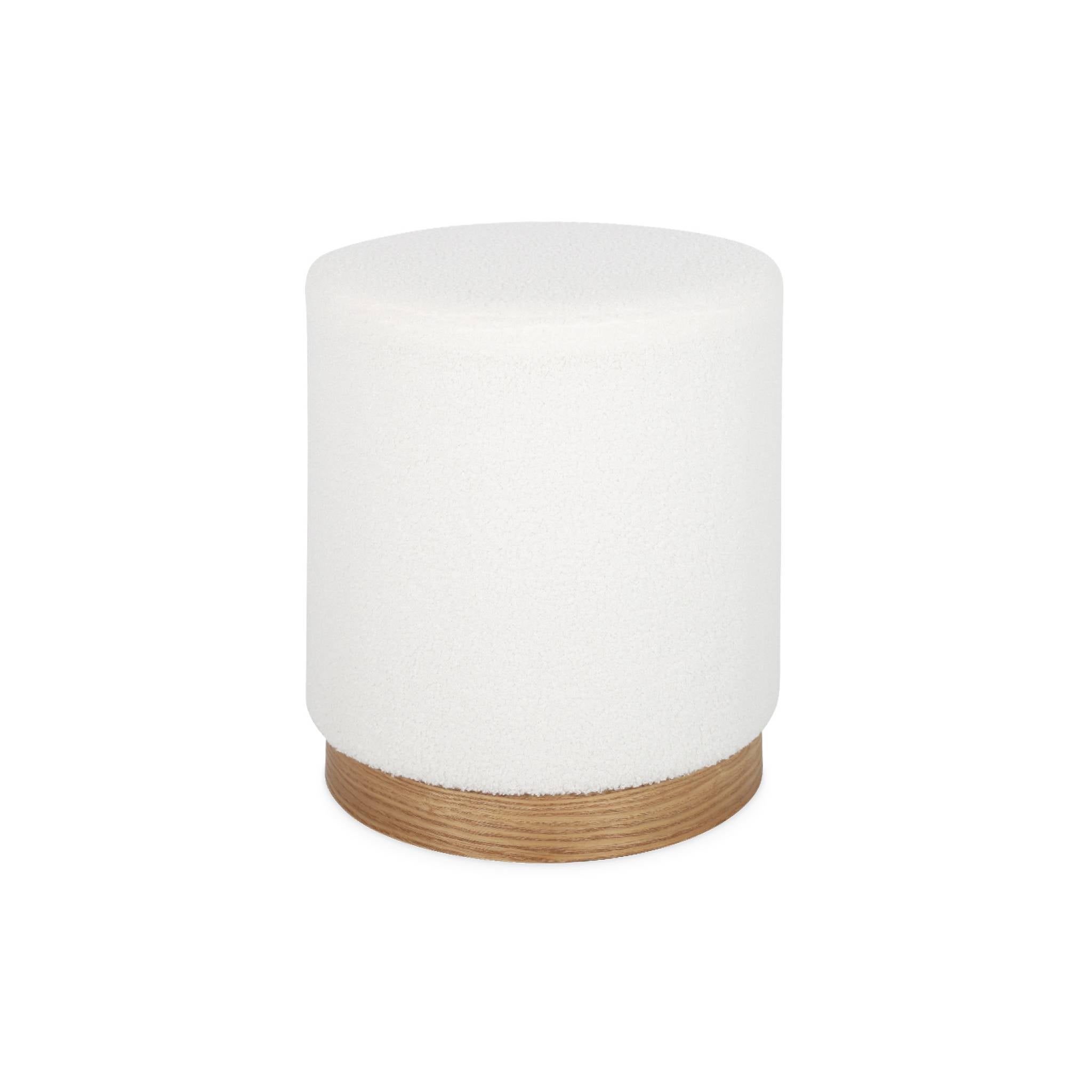 Taburete estilo escandinavo de rizos blancos Blanco - 40x40x45 cm ...