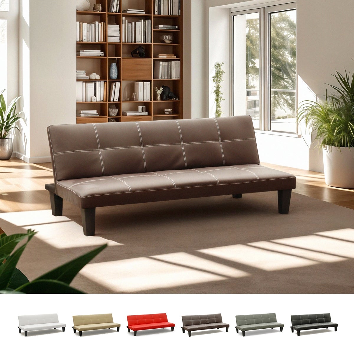 Divano letto pronto letto 3 posti in similpelle economico Topazio ...