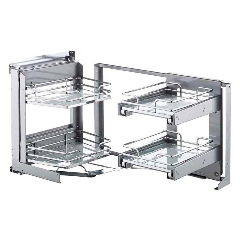 Ferrure d'angle smart corner extractible - Décor corbeille : Fil chromé ...