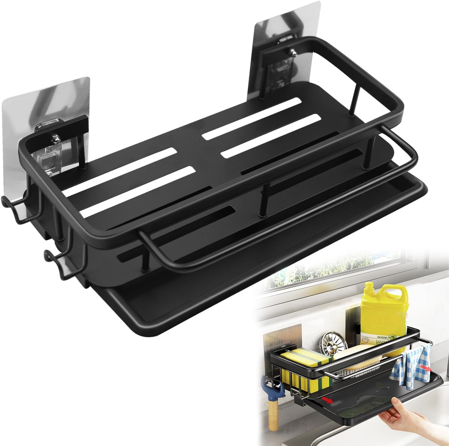 Support d'évier de cuisine mural, égouttoir de cuisine, organisateur d ...