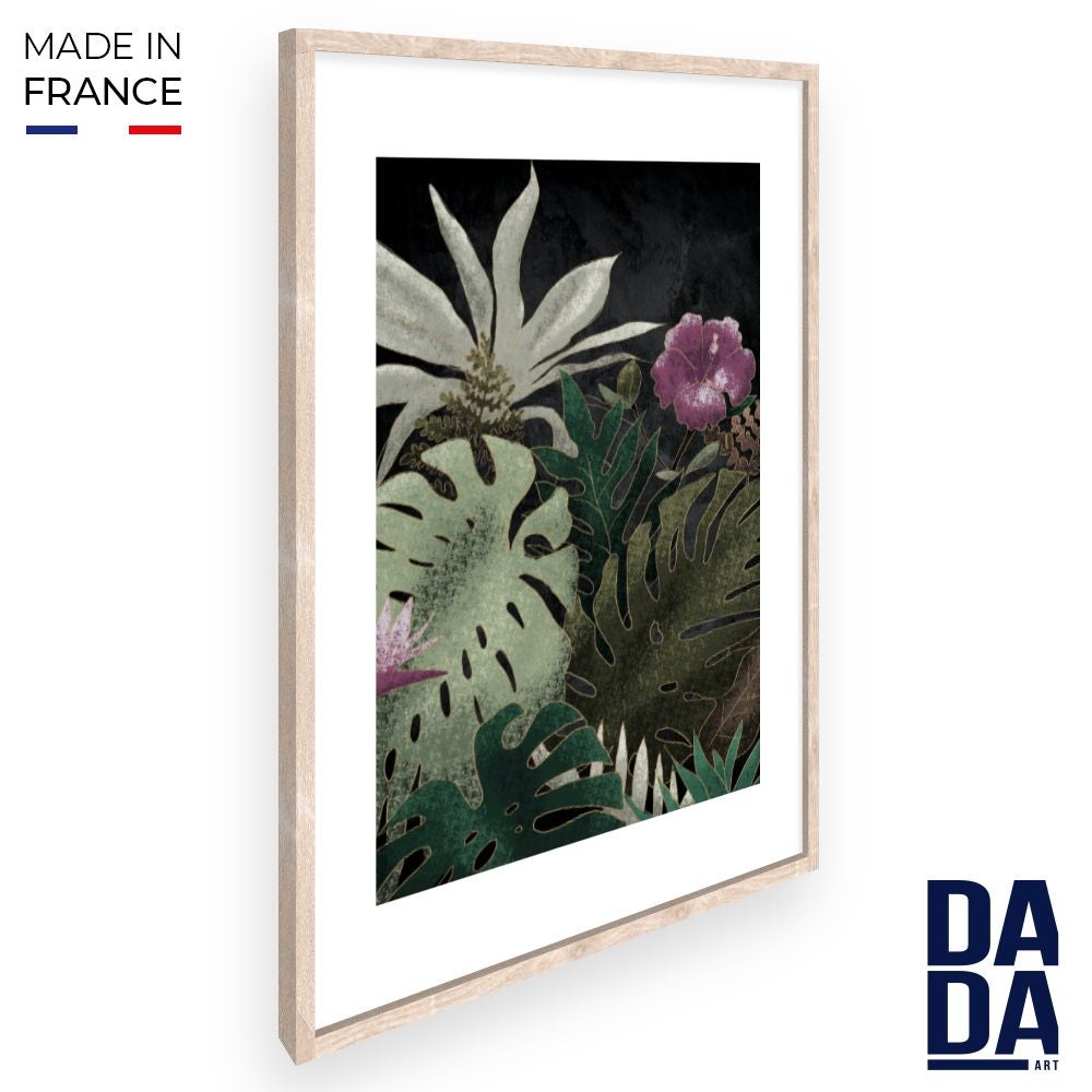 Image encadrée avec cadre CHÊNE / 40x50cm / Jungle luxuriante / Créé et ...