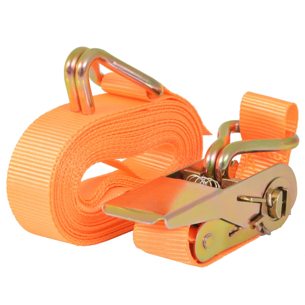 Sangles d'arrimage à cliquet, 10 pièces, 0,4 T, 6 m x 25 mm, orange ...