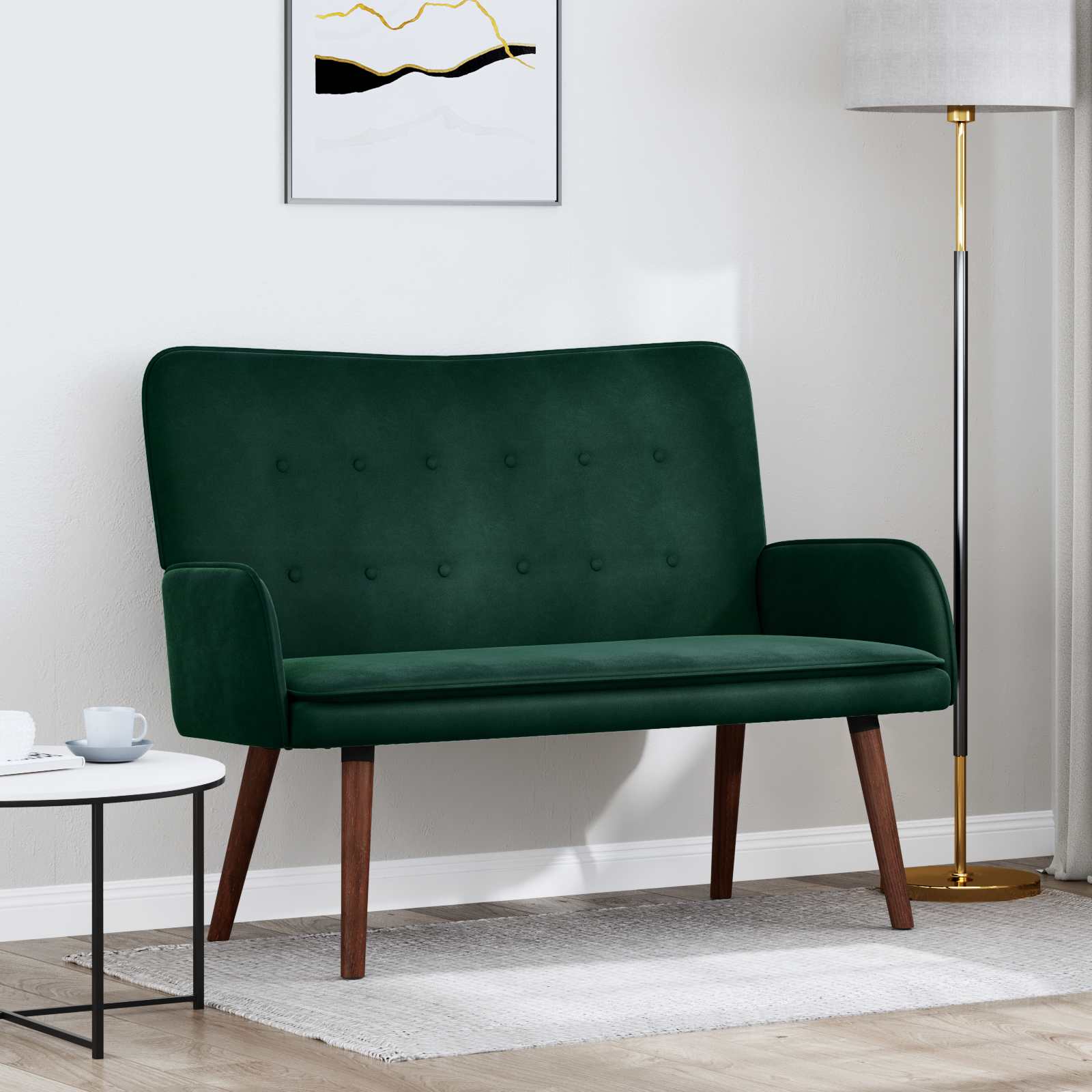 Sofá de 2 Plazas Verde oscuro 115 x 61 x 87 cm | Leroy Merlin
