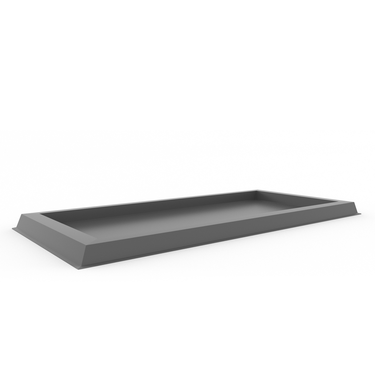 Sous-Pot rectangulaire 108,5x49 couleur Gris en résine pour jardinière ...