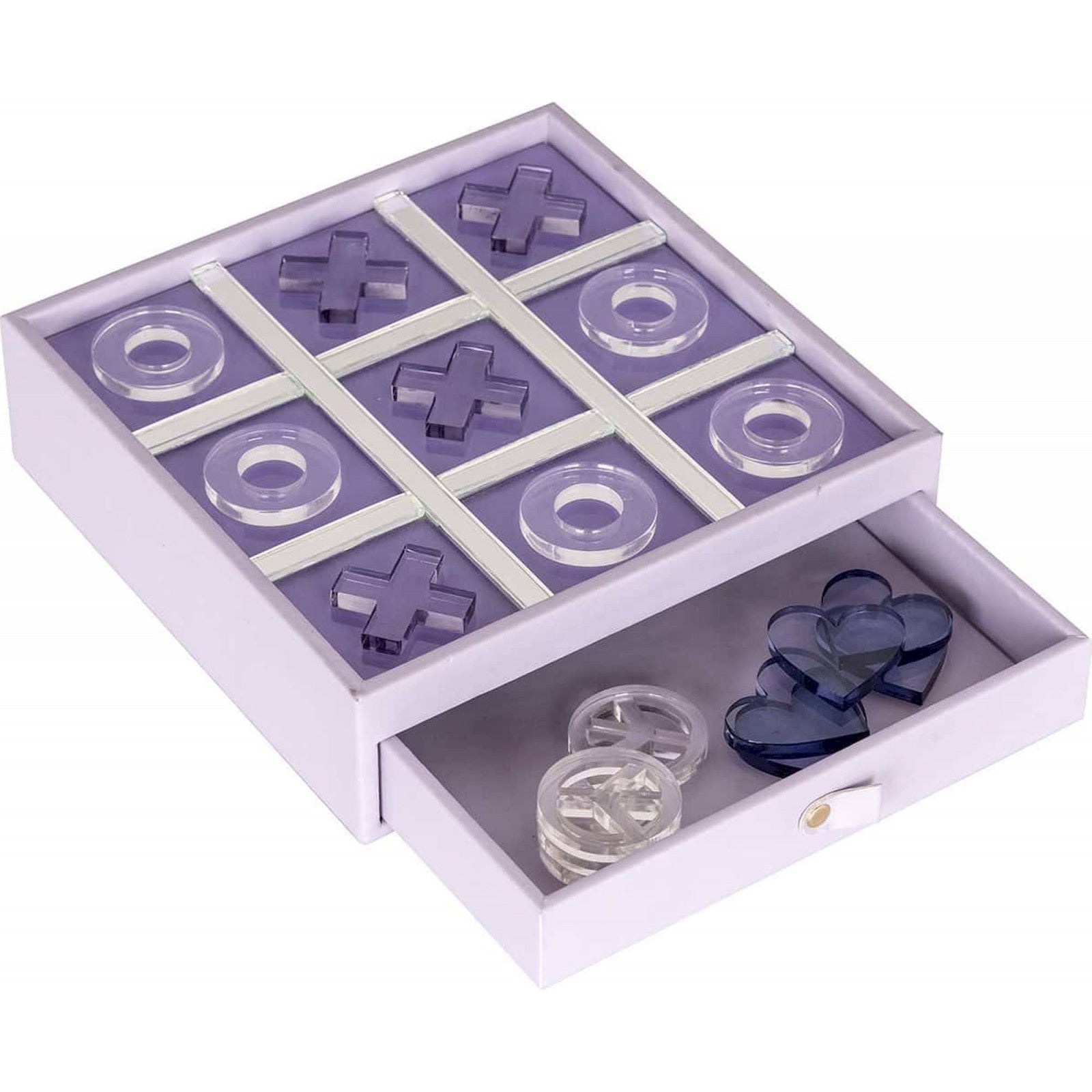 Jeu Tic Tac Toe Résine Violet 21 x 21 x 6 cm Violet pastel | Leroy Merlin