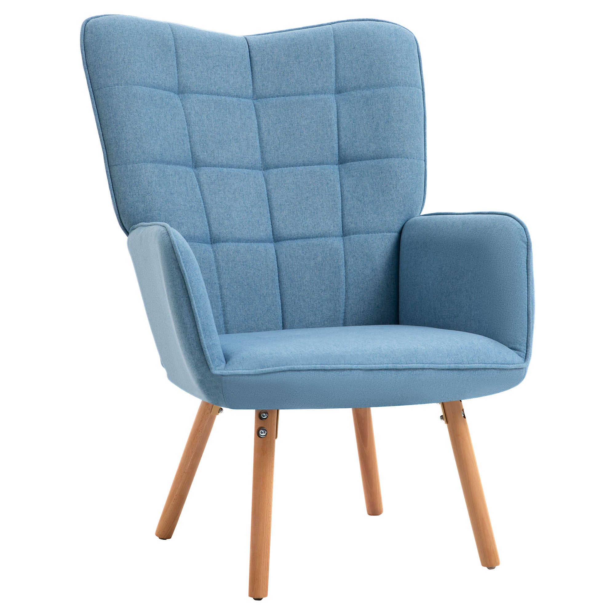 Butaca de salón con respaldo alto HOMCOM 71x76x101 cm azul_839-132BU ...