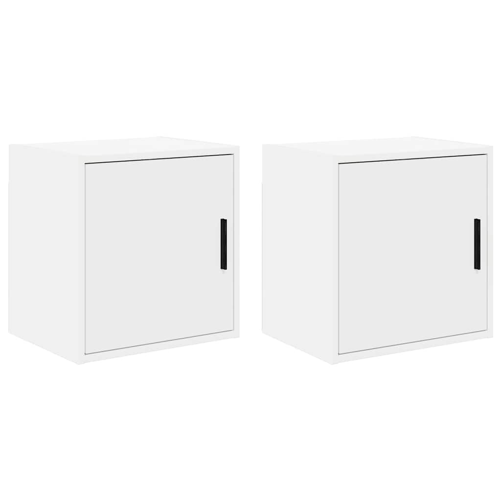 Meuble de rangement | Armoires murales de garage 2 pcs blanc bois d ...
