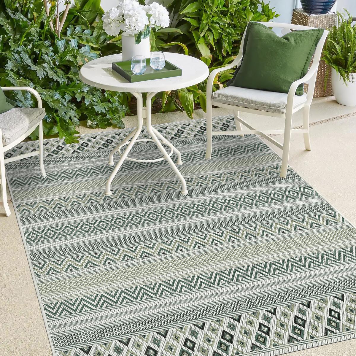 Tapis exterieur RAYA 140x200 vert | Leroy Merlin