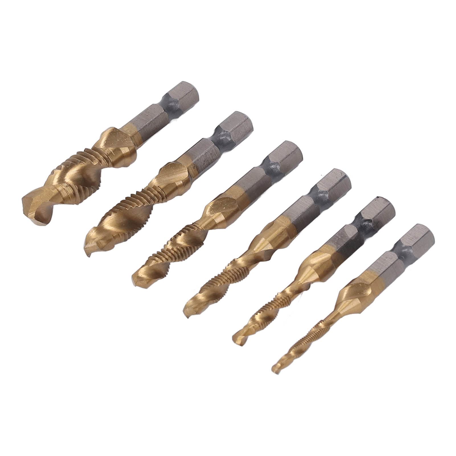 Ensemble de tarauds combinés à tige hexagonale 6 pièces, tarauds à ...