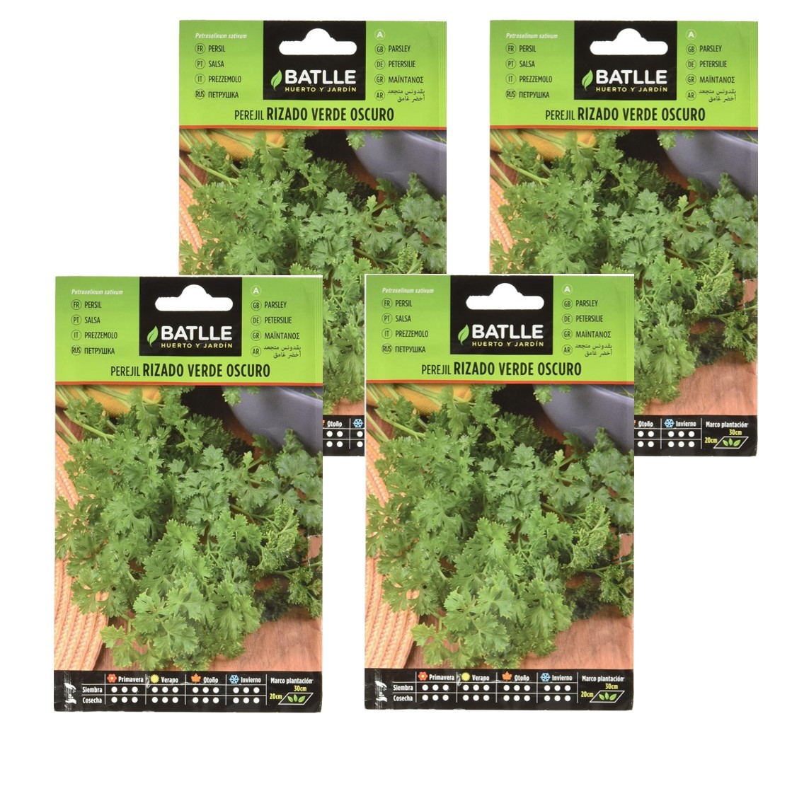 4 Sobres de Semillas de perejil rizado verde oscuro de Semillas Batlle | Leroy Merlin