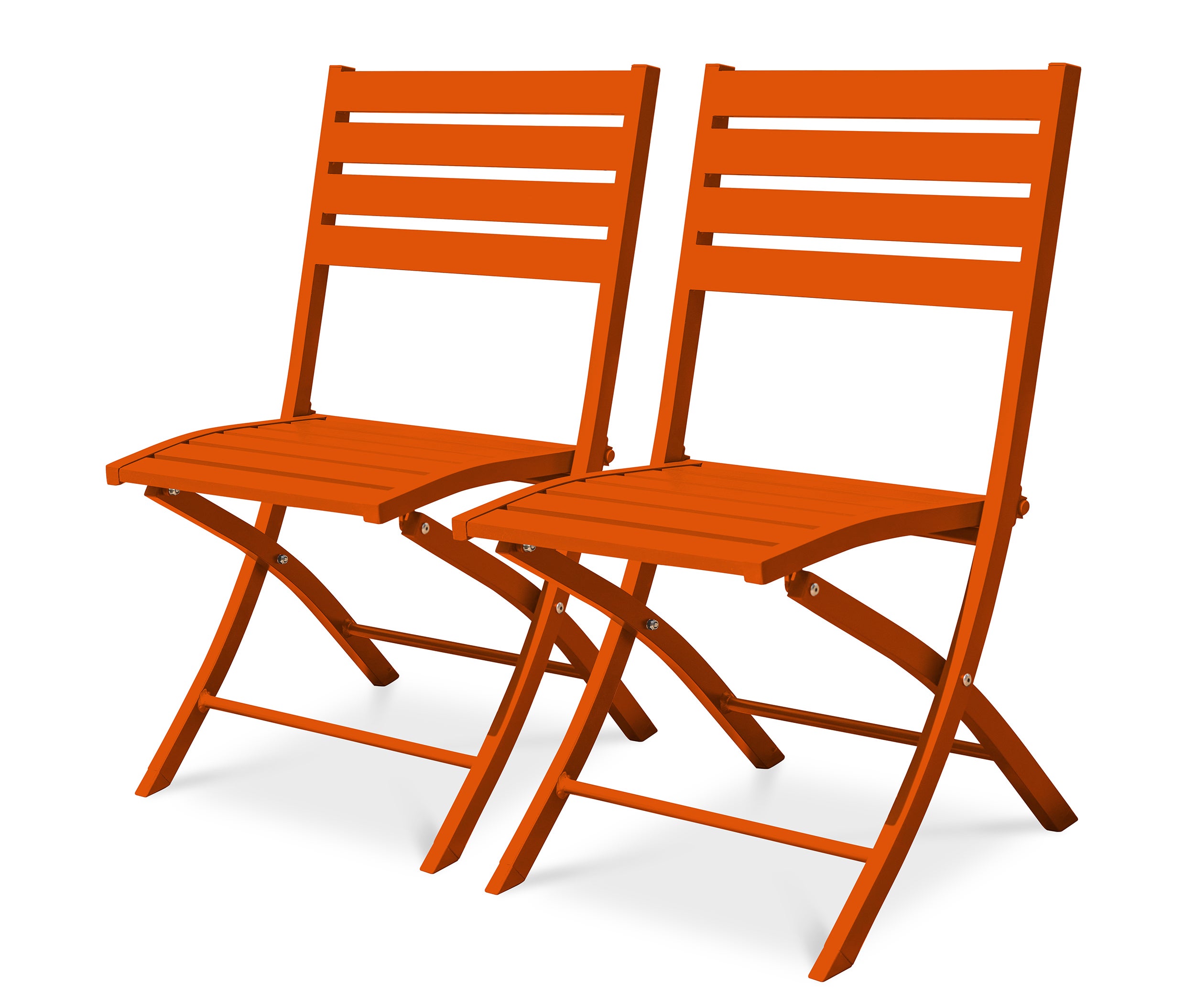 Lote de 2 sillas de jardín plegables de aluminio naranja MARIUS - CITY ...