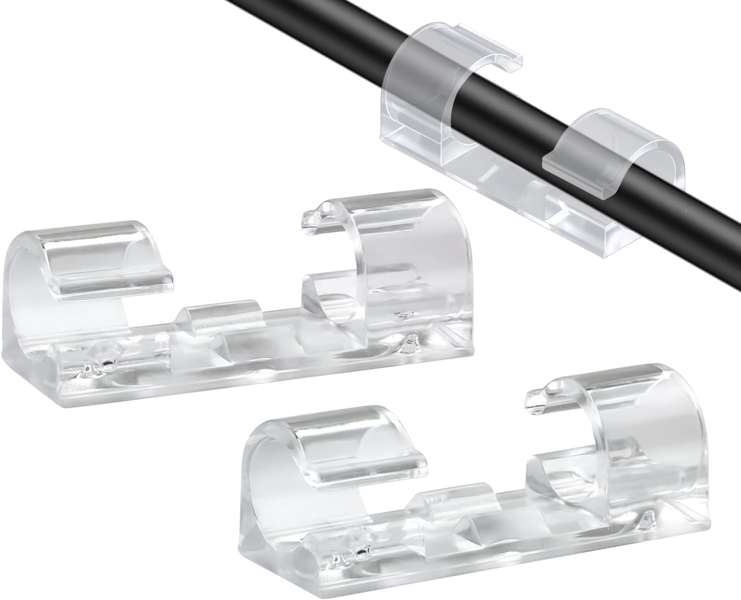 Lot de 50 Clips Auto-adhésifs pour Gestion des câbles, organisateurs de ...