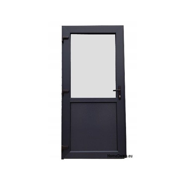 Portes de magasin extérieures en PVC 110/210 anthracite GAUCHE | Leroy ...