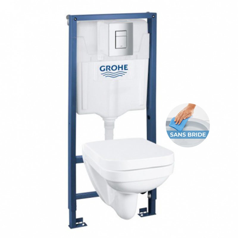 Grohe Pack bâti-support Rapid Sl + plaque Skate Cosmopolitan + cuvette ...