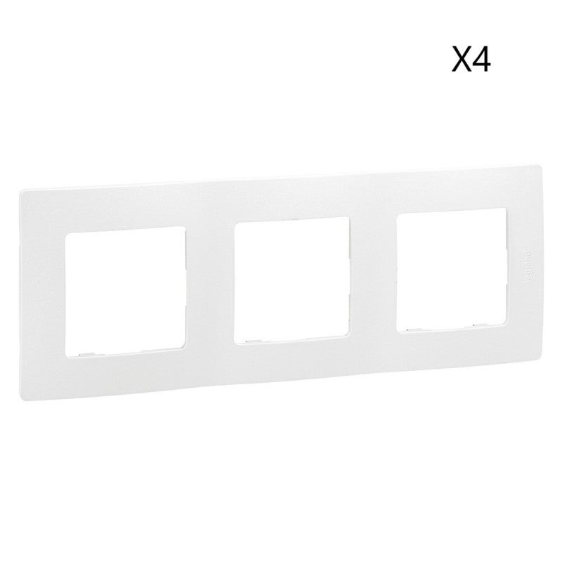 Lot de 4 Plaques de Finition Encastrable LEGRAND Niloé 3 Prises Blanc ...