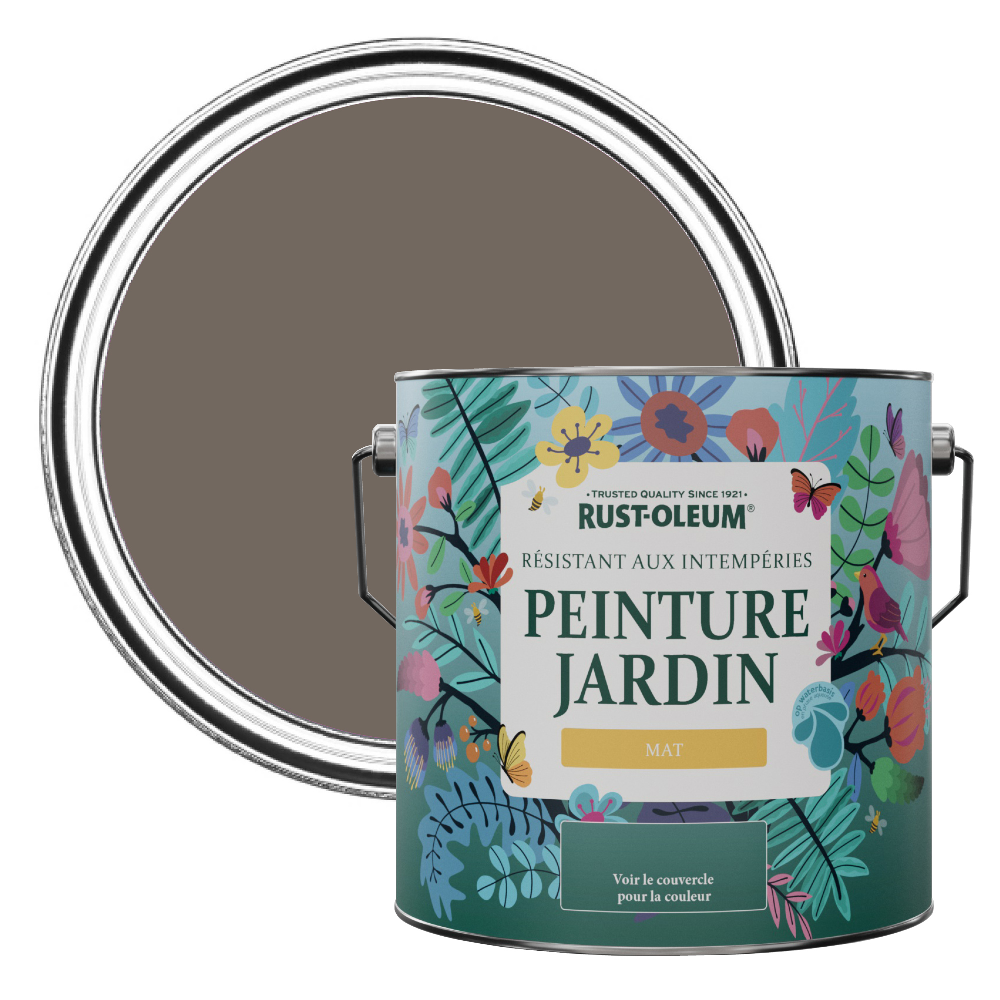 Rust-Oleum Peinture Marron Jardin, Finition Mate - Torrent 2,5 L ...