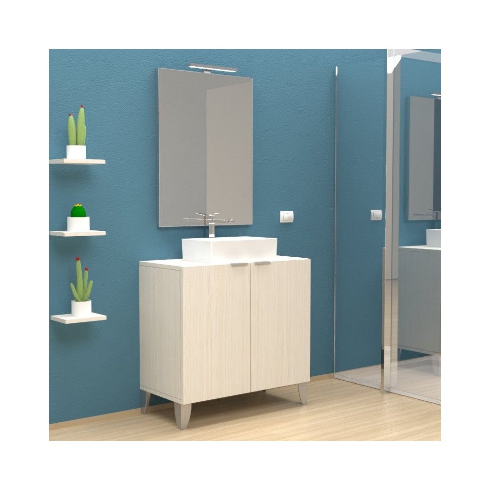 Francis con piedini - Mobile completo arredo bagno 80 cm Bianco Larice ...