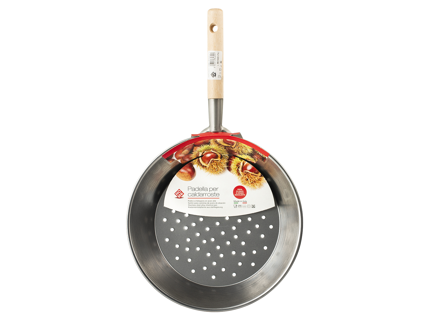 Home Padella Castagne in ferro 30cm, Manico in Legno, 4634830 | Leroy Merlin
