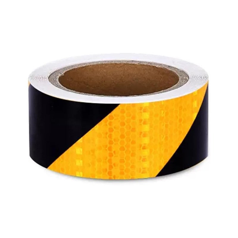 Ruban réfléchissant jaune et noir 25 m x 5 cm, ruban réfléchissant ...