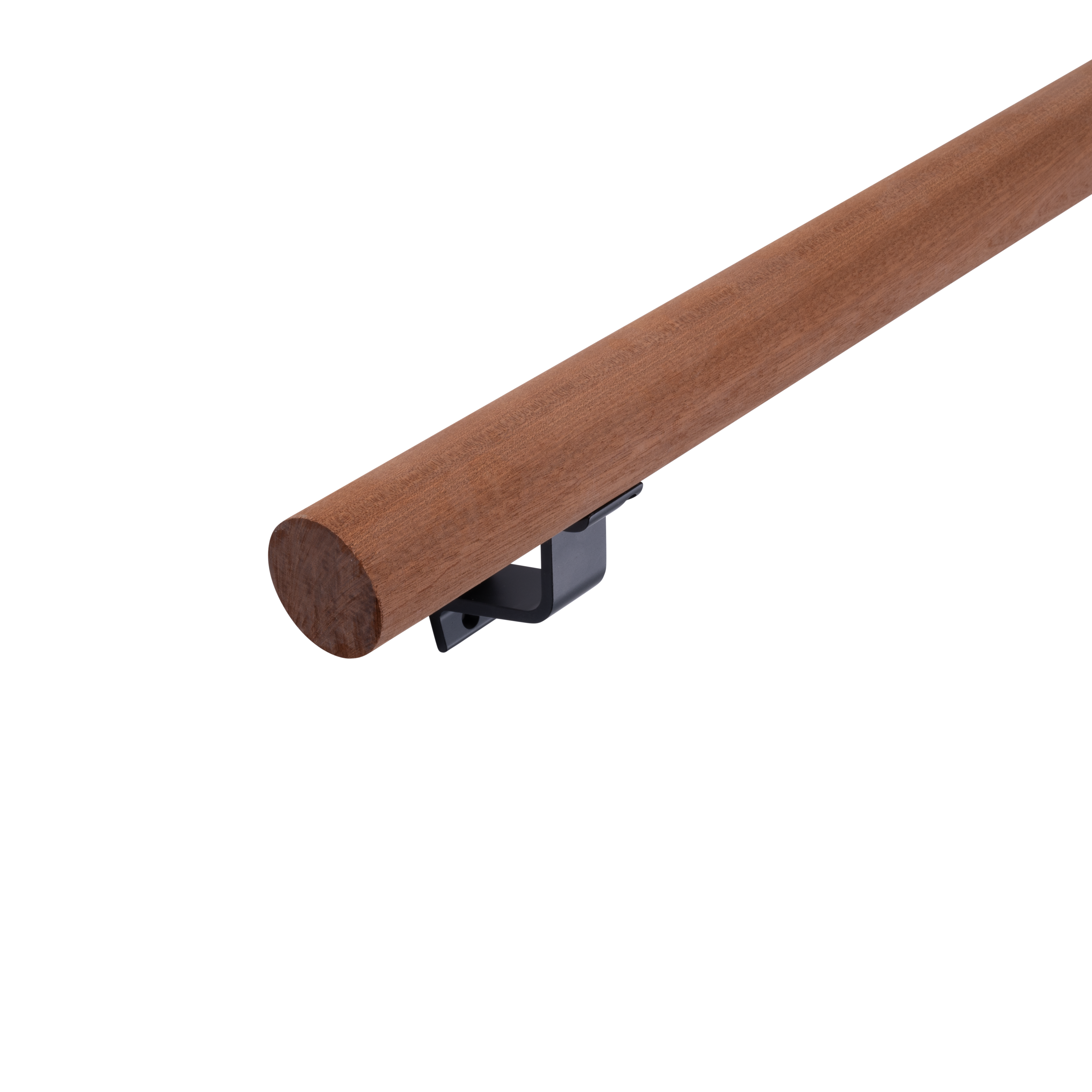 Main courante ronde Ø 38 mm - Acajou - Extrémités droites - 150 cm ...