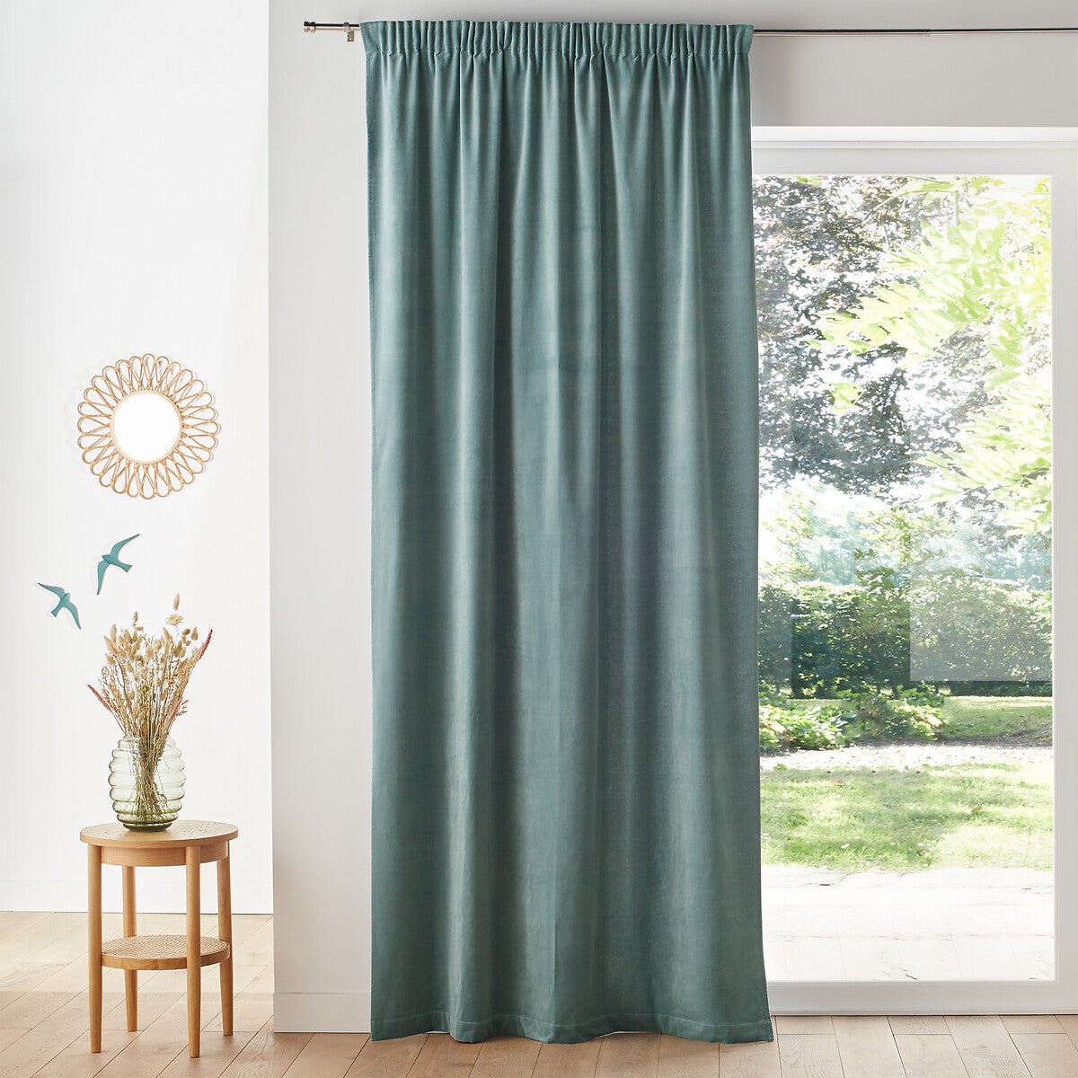 Rideau velours galon fronceur, Velvet - Céladon - 220 x 135 cm | Leroy ...