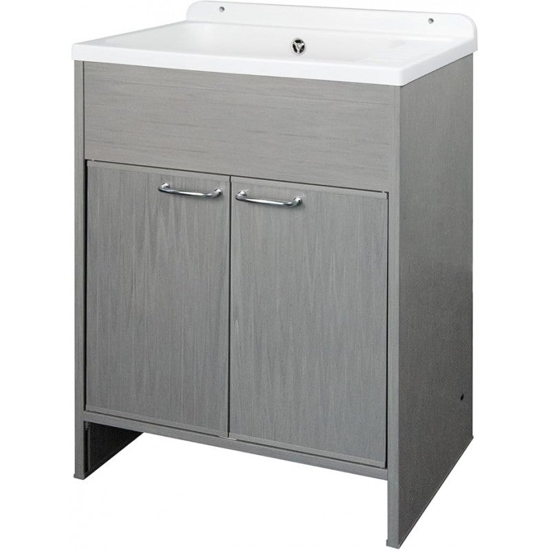 Mueble lavabo con mueble, lavabo de madera gris para interior y ...