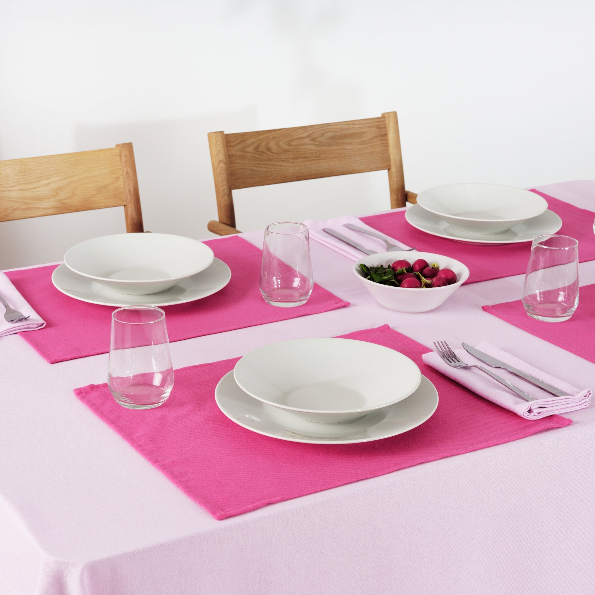Lot de 2 sets de table unis 100 % lin Fucsia 35x50 cm | Leroy Merlin