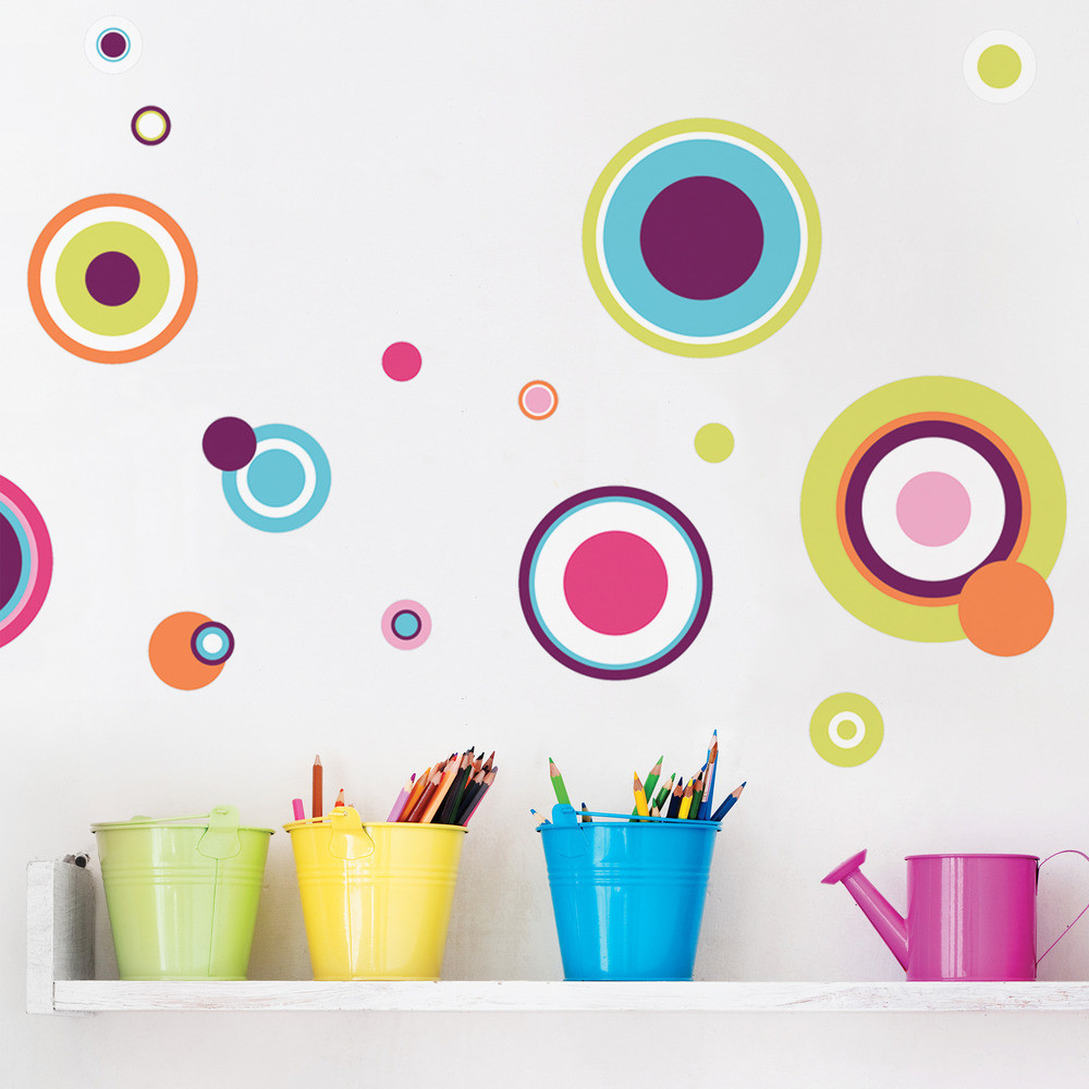 Stickers - Points Multicolores - Hauteur 45,7 cm | Leroy Merlin