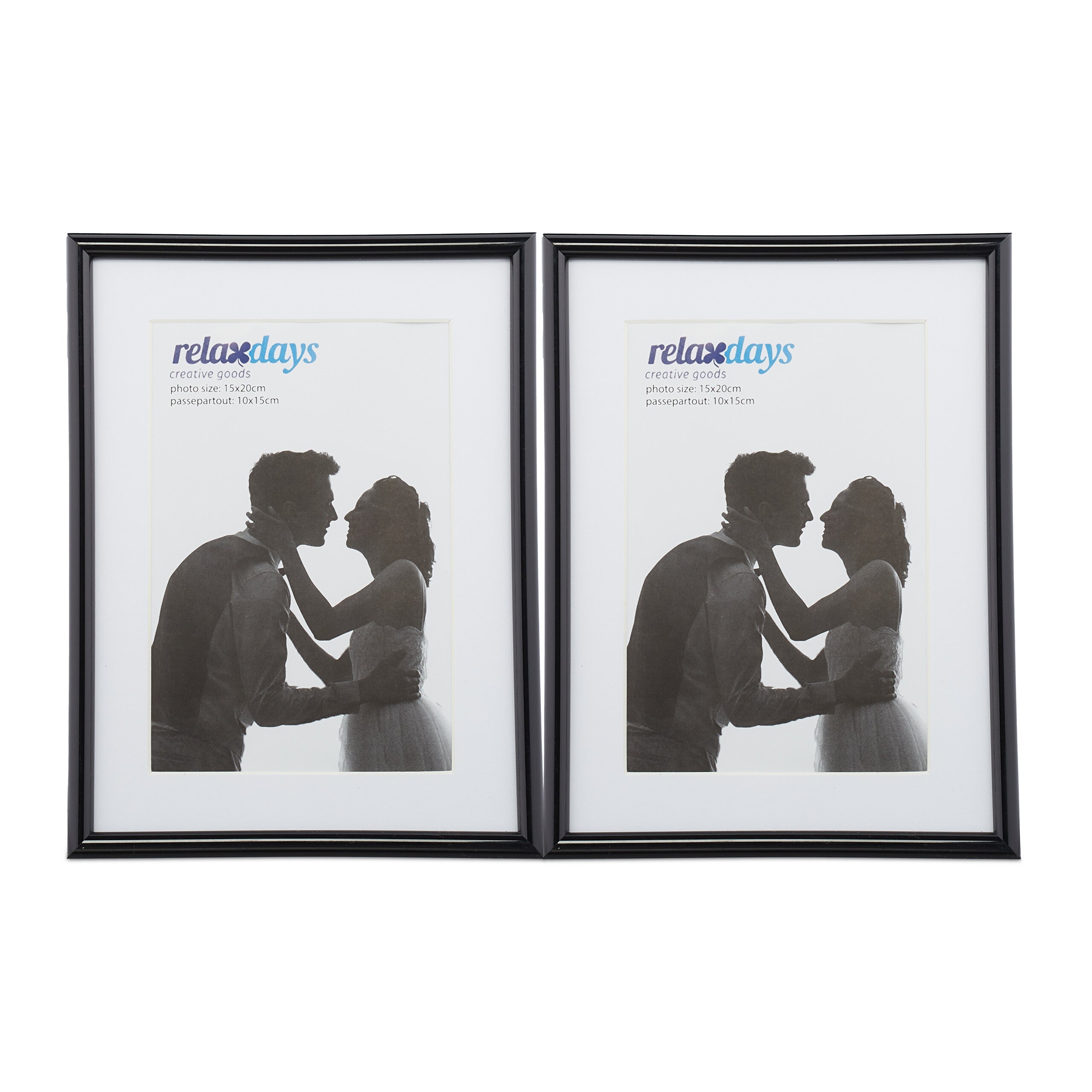 Lot de 2 cadres photo, 15 x 20 cm, passe-partout 10 x 15 cm, vitre en ...