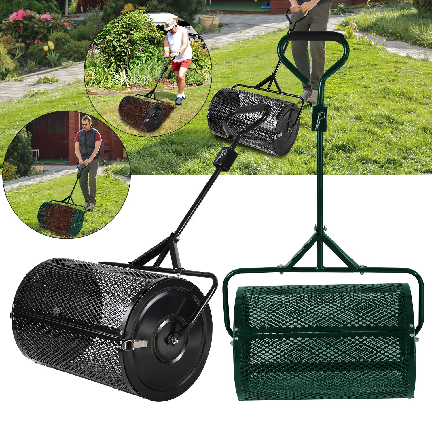 Epandeur à compost 75L, Epandeur d'engrais gazon jardin, Epandeur d ...