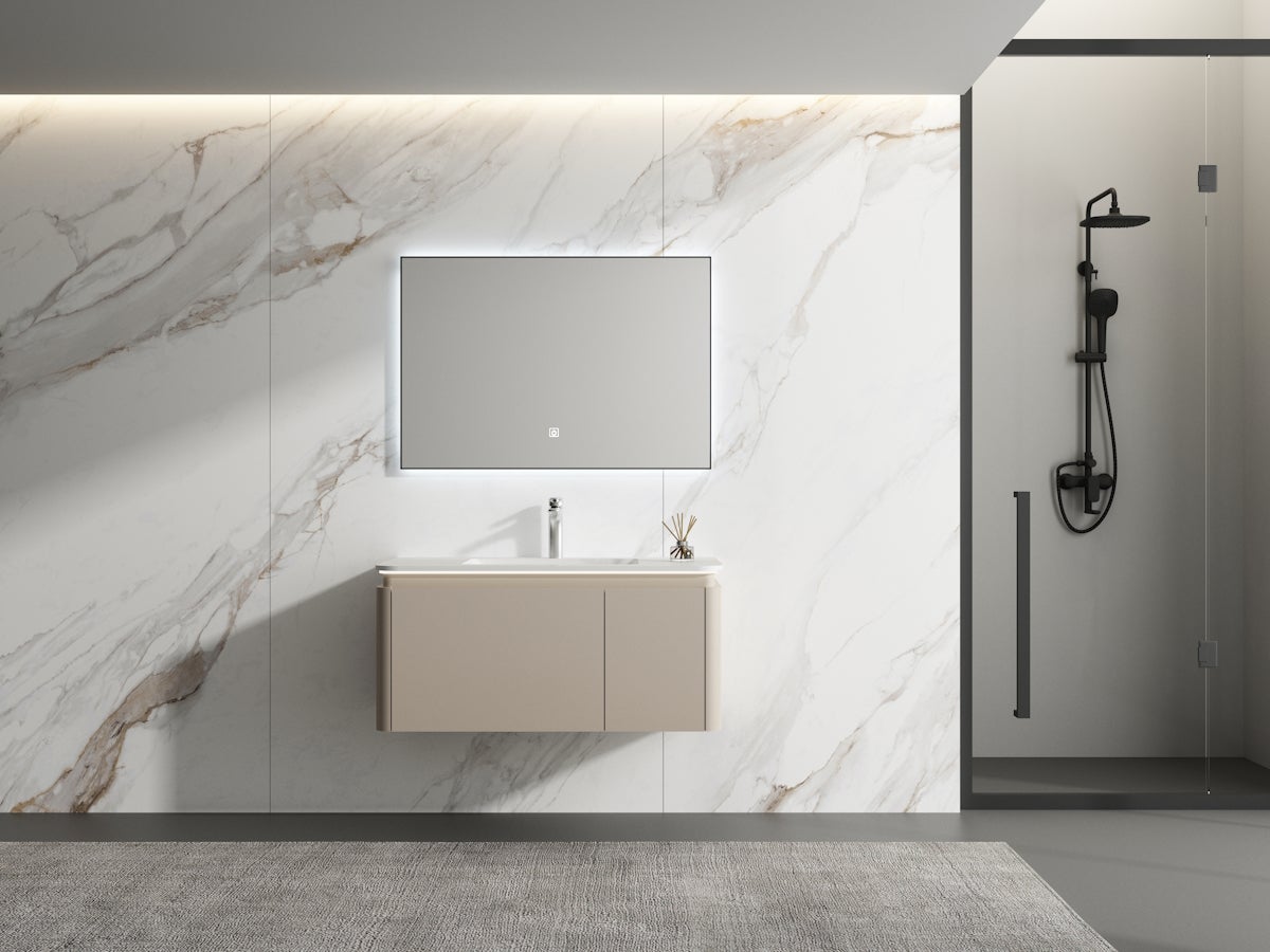 Set da bagno con mobile Grullo, composto da mobile sospeso in MDF ...