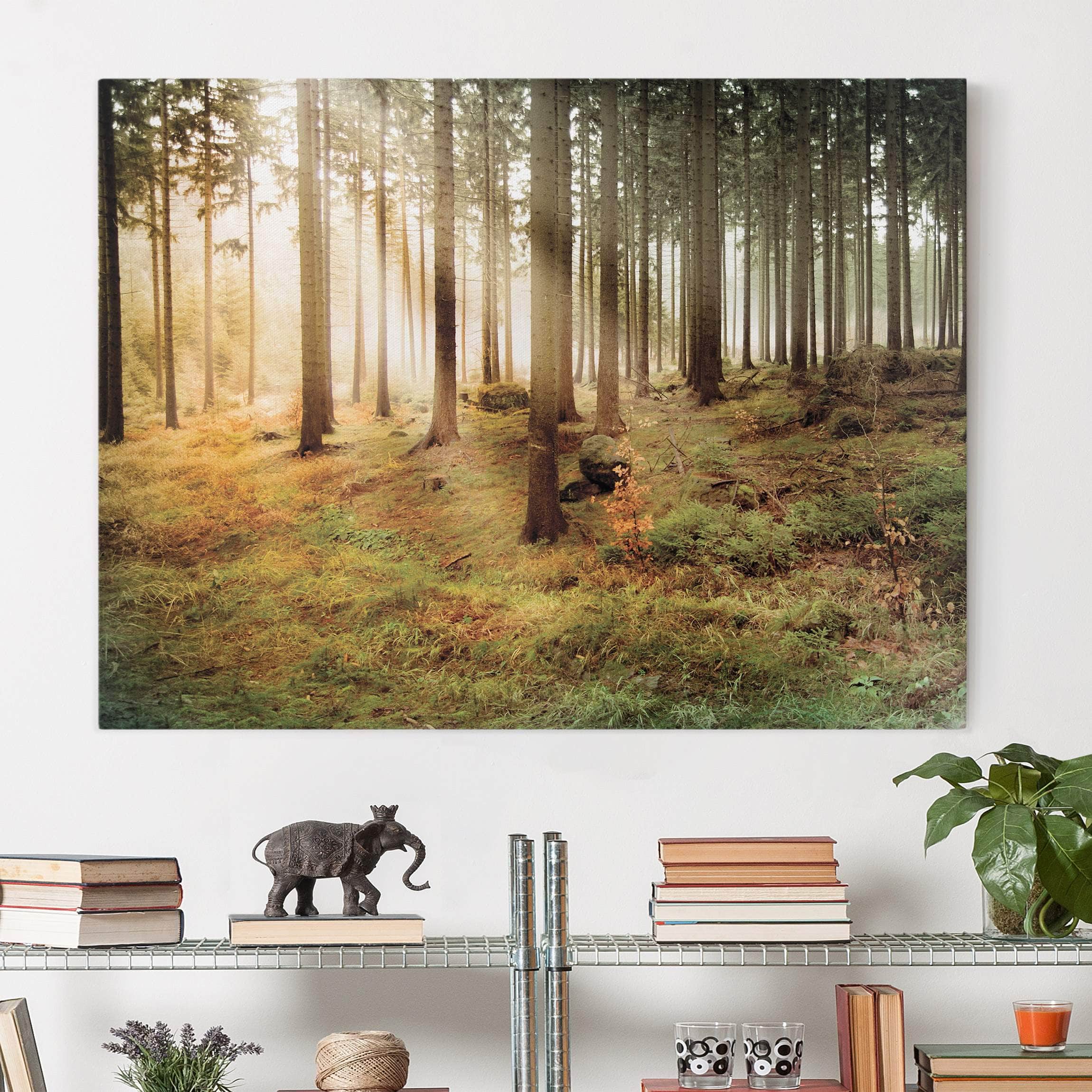 Impression sur toile tableau sur toile châssis vert botanique arbres ...