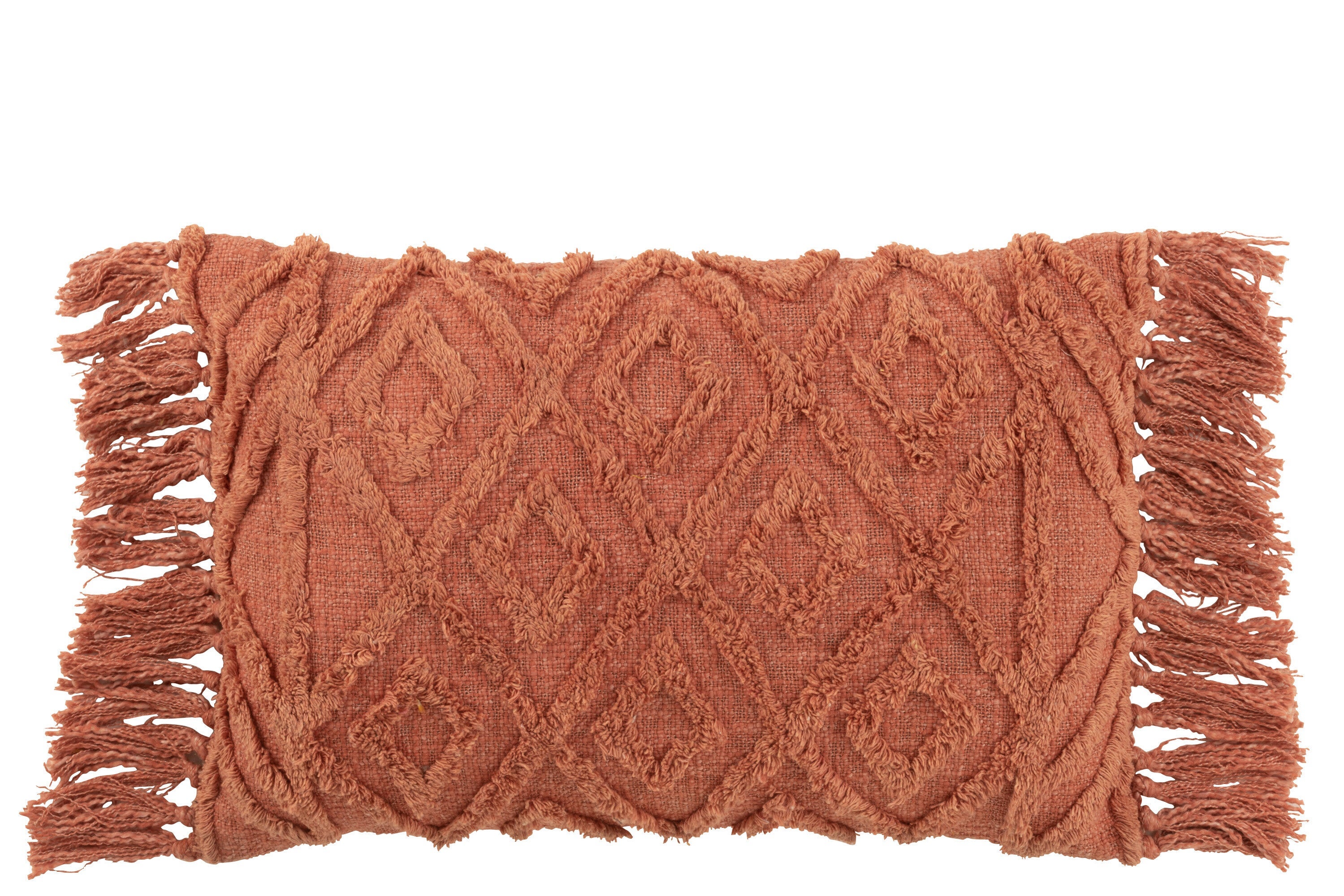 Coussin floches coton terracotta long 60x40x10cm | Leroy Merlin