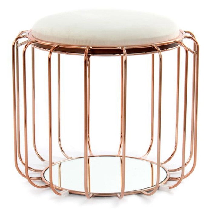 Pouf & Table d'Appoint "Comfortable" 50cm Beige & Rose | Leroy Merlin