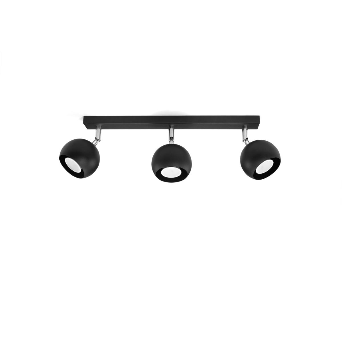 Plafonnier RAYIS 3 noir LED avec ampoule 4000K - 45x10x16cm Sollux ...