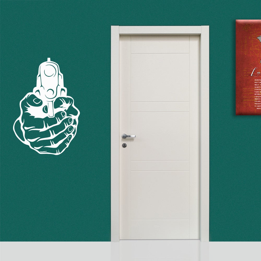 PISTOLET - Sticker Mural Vinyle 55x80 Cm - Couleur BLANC | Leroy Merlin