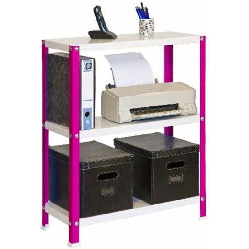 Étagère métallique sans vis SIMONHOME CLASSIC MINI 3/400 ROSE/BLANC | Leroy Merlin