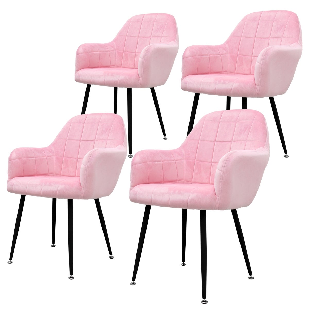 ECD Germany 4x Juego sillones de comedor - Rosa - Asiento terciopelo ...