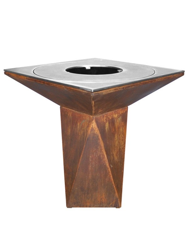 Fogata de jardín, barbacoa con parrilla y patas de acero - G1 Corten ...