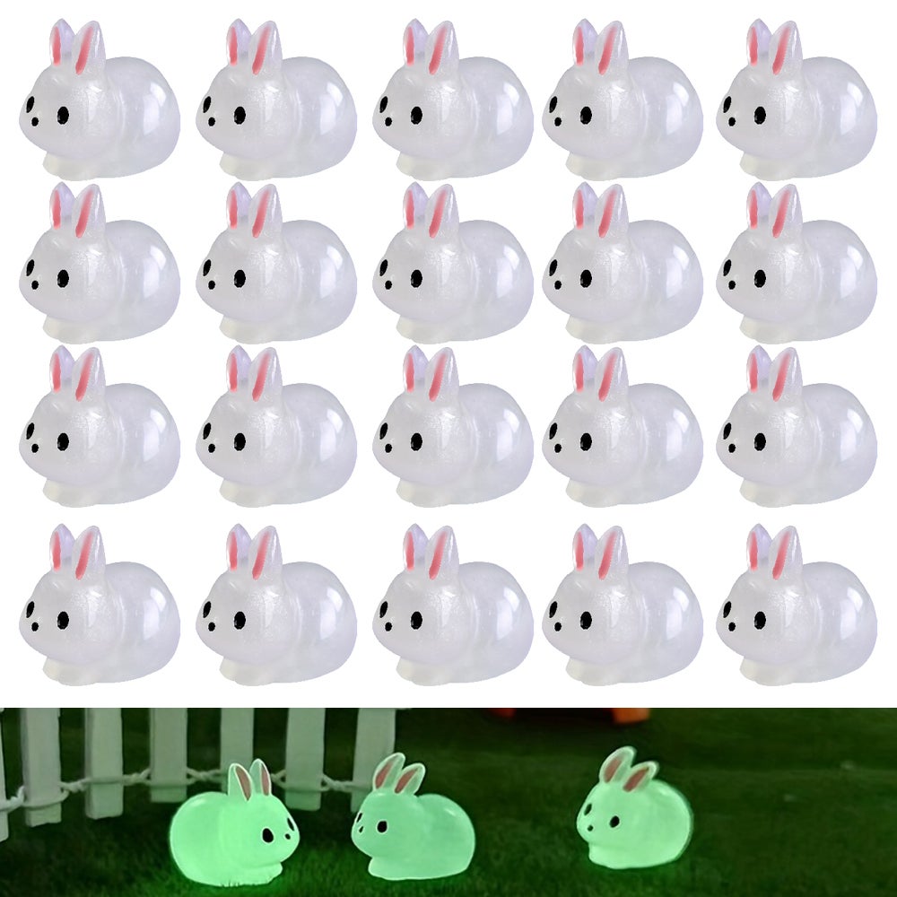 Mini lapin lumineux en résine, 20 pièces, décor de pâques, décoration ...