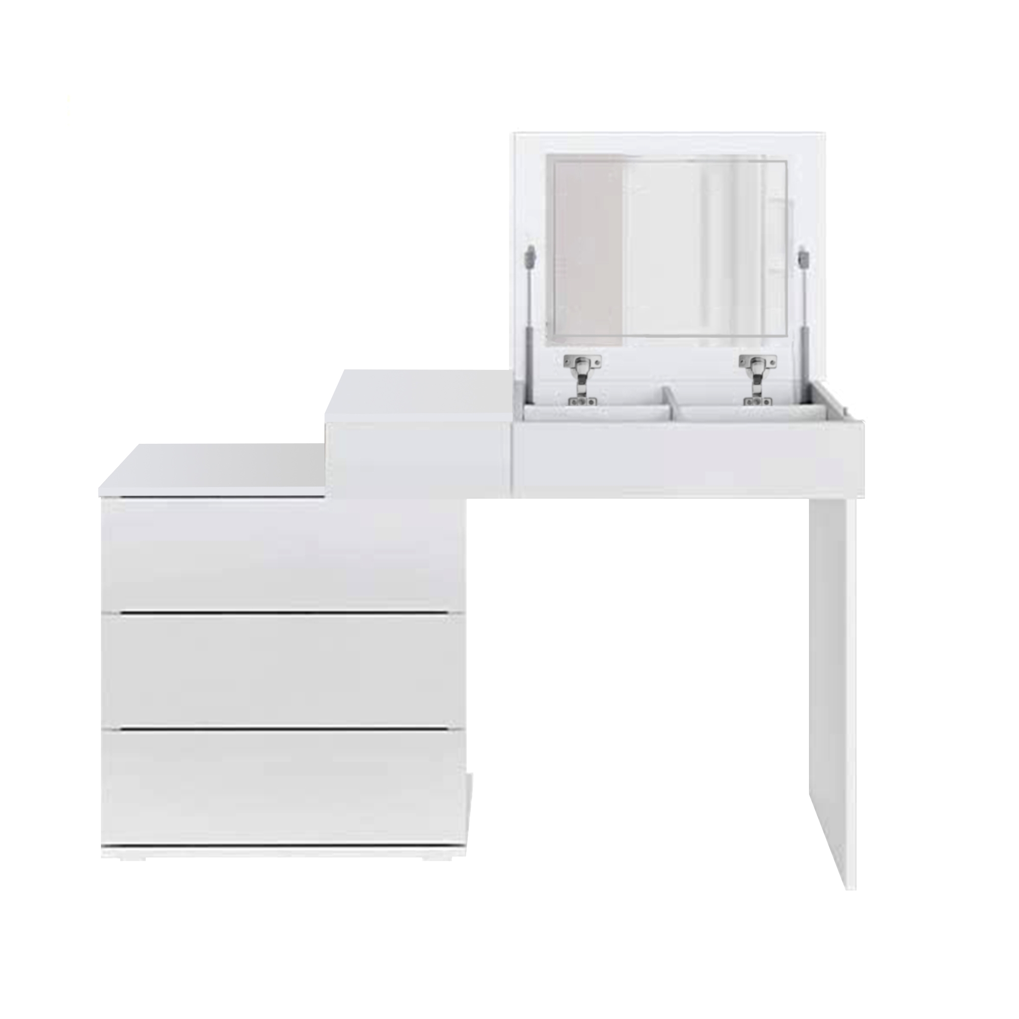 Coiffeuse avec miroir en bois aggloméré Blanc H. 78 x P. 45 cm | Leroy ...