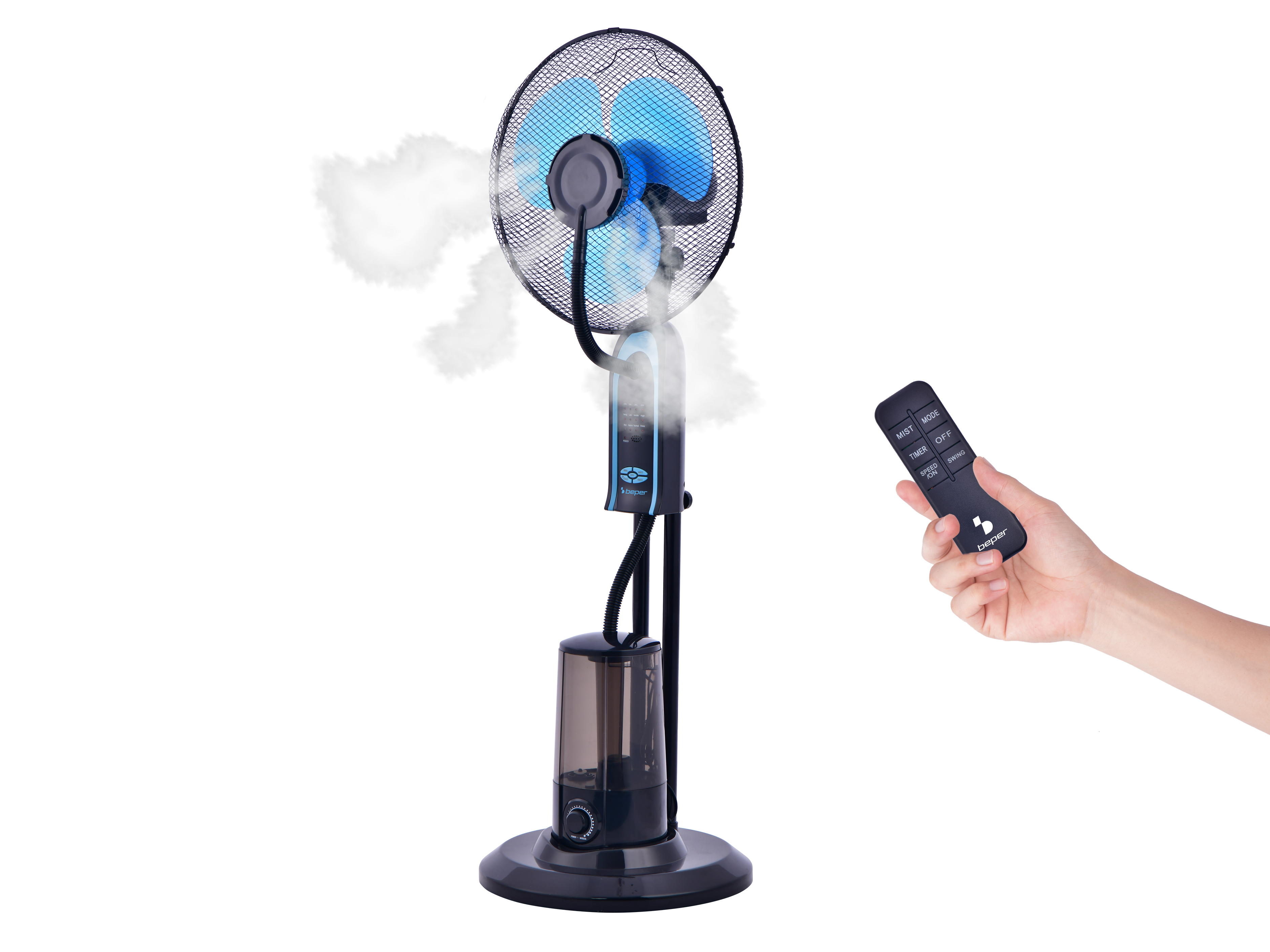 BEPER VE.502 Ventilador com nebulizador, tanque de pulverização de água ...
