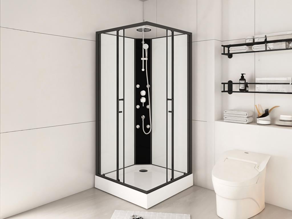 Cabina de ducha de ángulo hidromasaje - Ancho 80 x 80 x Alt. 225 cm ...