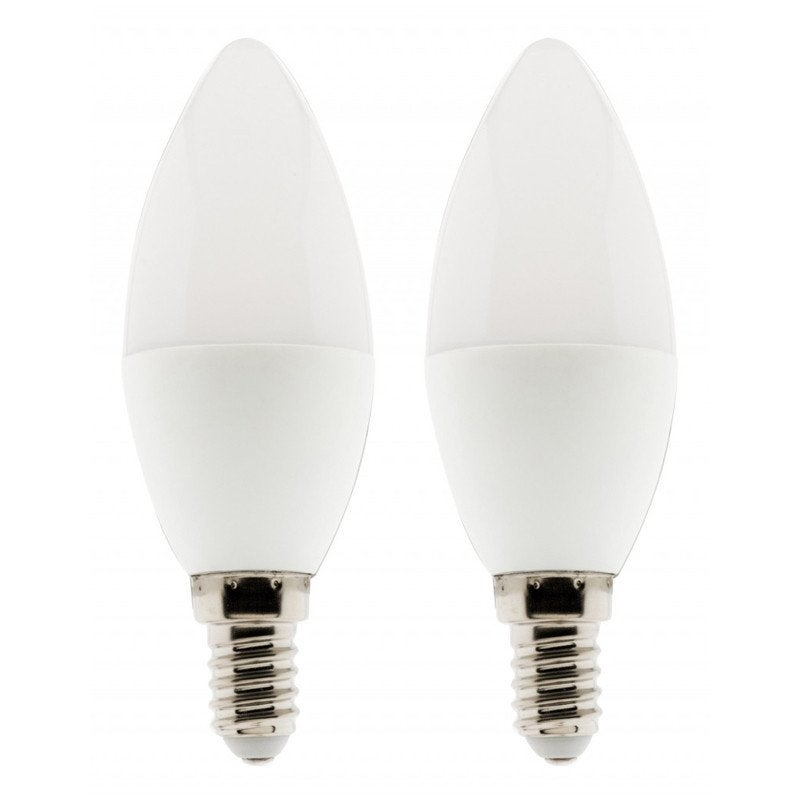 2 bombillas LED llama 5W E14 360lm 2700K - Blanco cálido - Zenitech ...